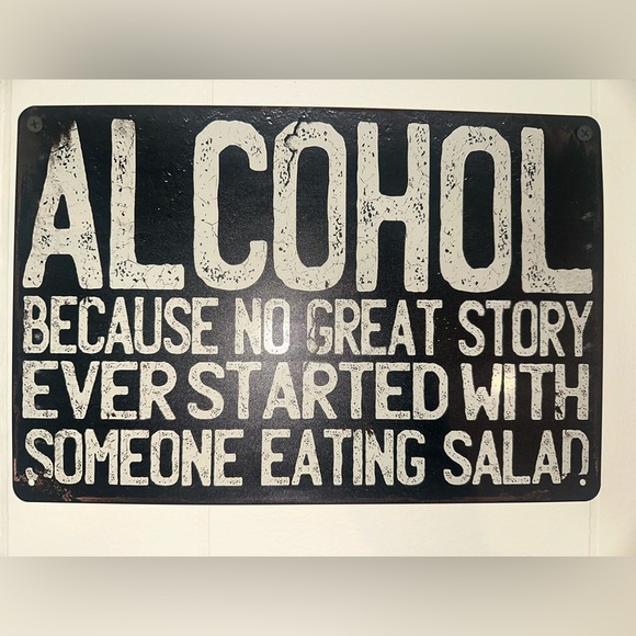 Accents | Metal Kitchen Drinking Sign | Poshmark